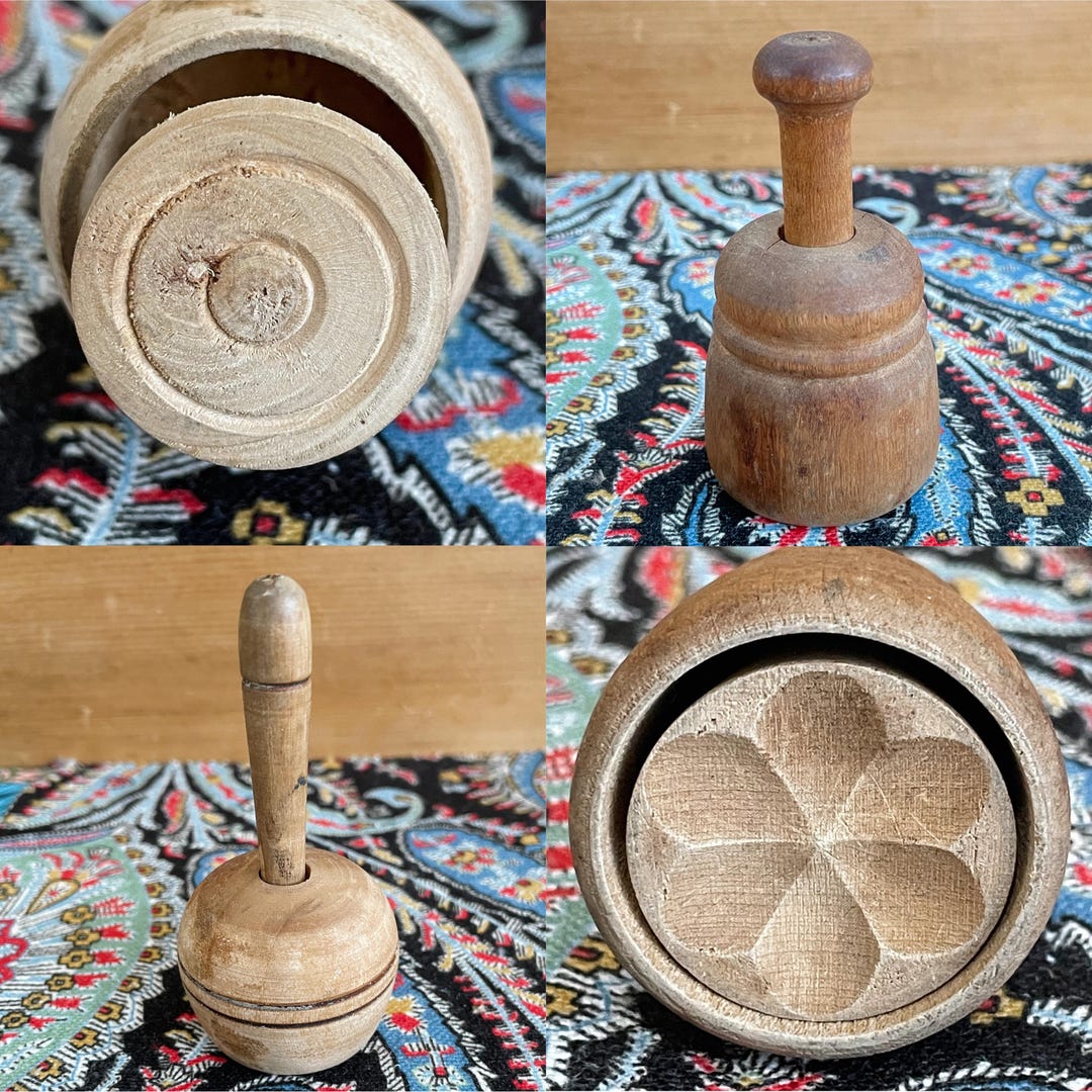 Vintage Small Wooden Butter Stamps / Molds Flower, Circles - Etsy