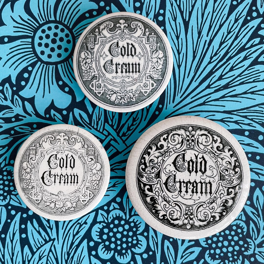 Antique Cold Cream Pot Lids - Victorian English Ironstone - Etsy