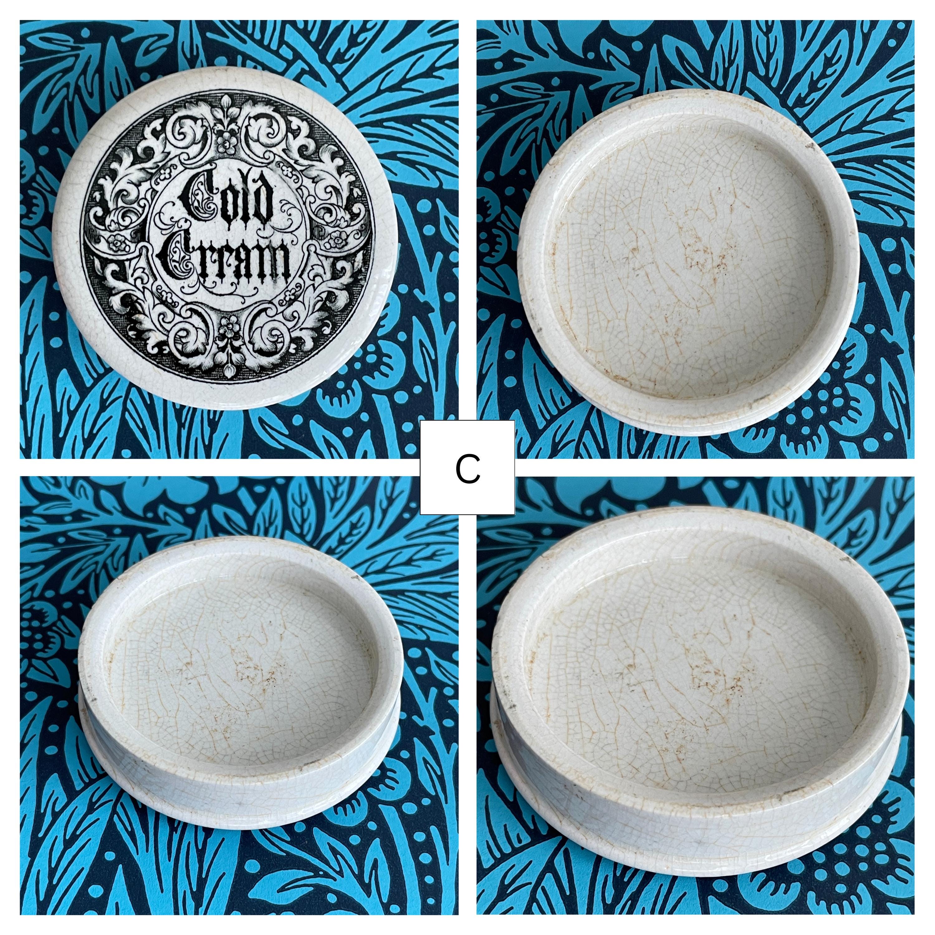 Antique Cold Cream Pot Lids - Victorian English Ironstone - Etsy