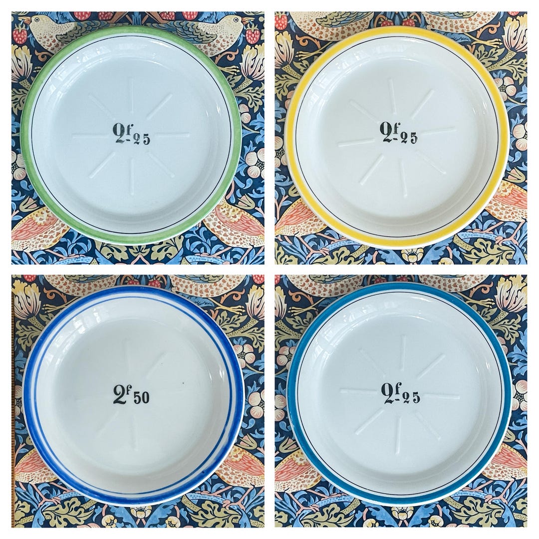 Vintage French Bistro / Café Plates, Set of 4 - Etsy