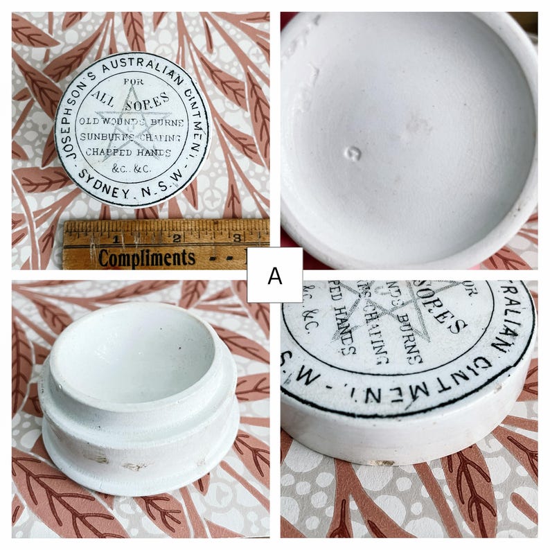 Antique Australian Ointment Medicine Pot With Lid – Rare Josephson’s ...