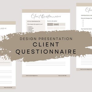 Interior Design Client Questionnaire: Editable Intake Form (digital ...