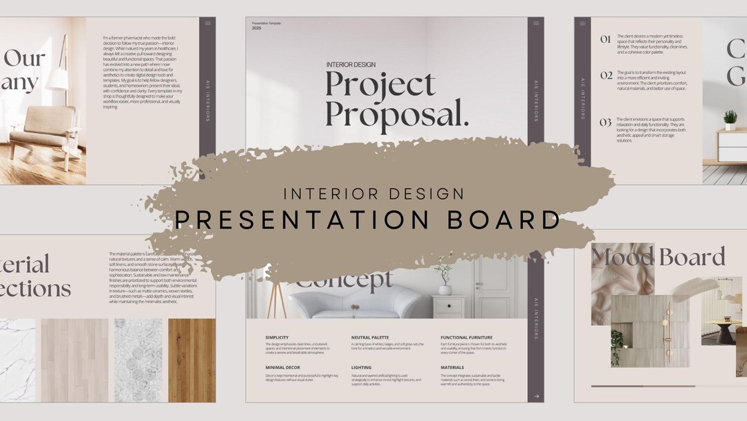 Interior Design Client Presentation Template: Editable Canva Proposal ...