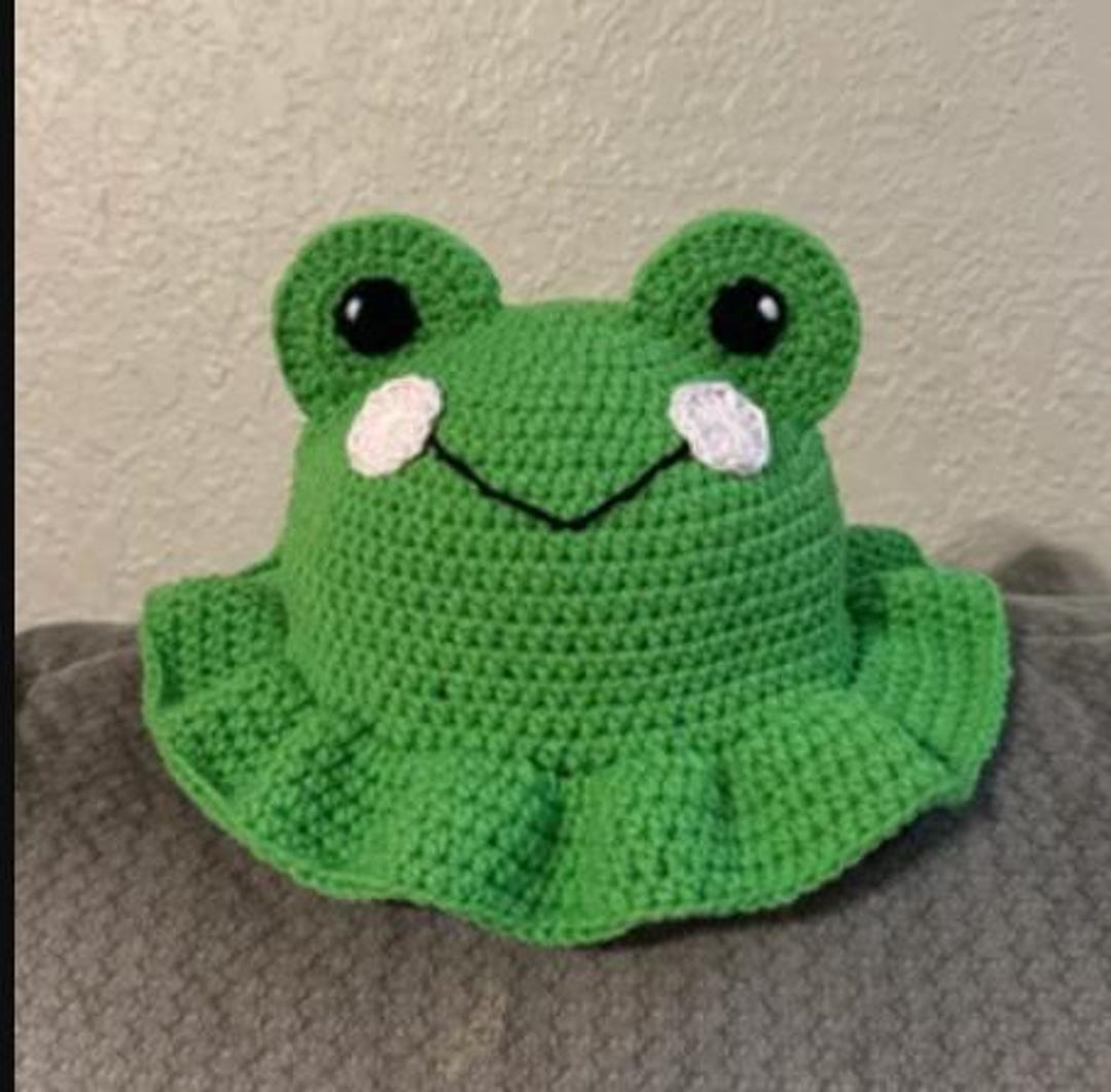 Frog Bucket Hat for Kids Crochet Pattern, Cute Frog Bucket Hat Crochet ...