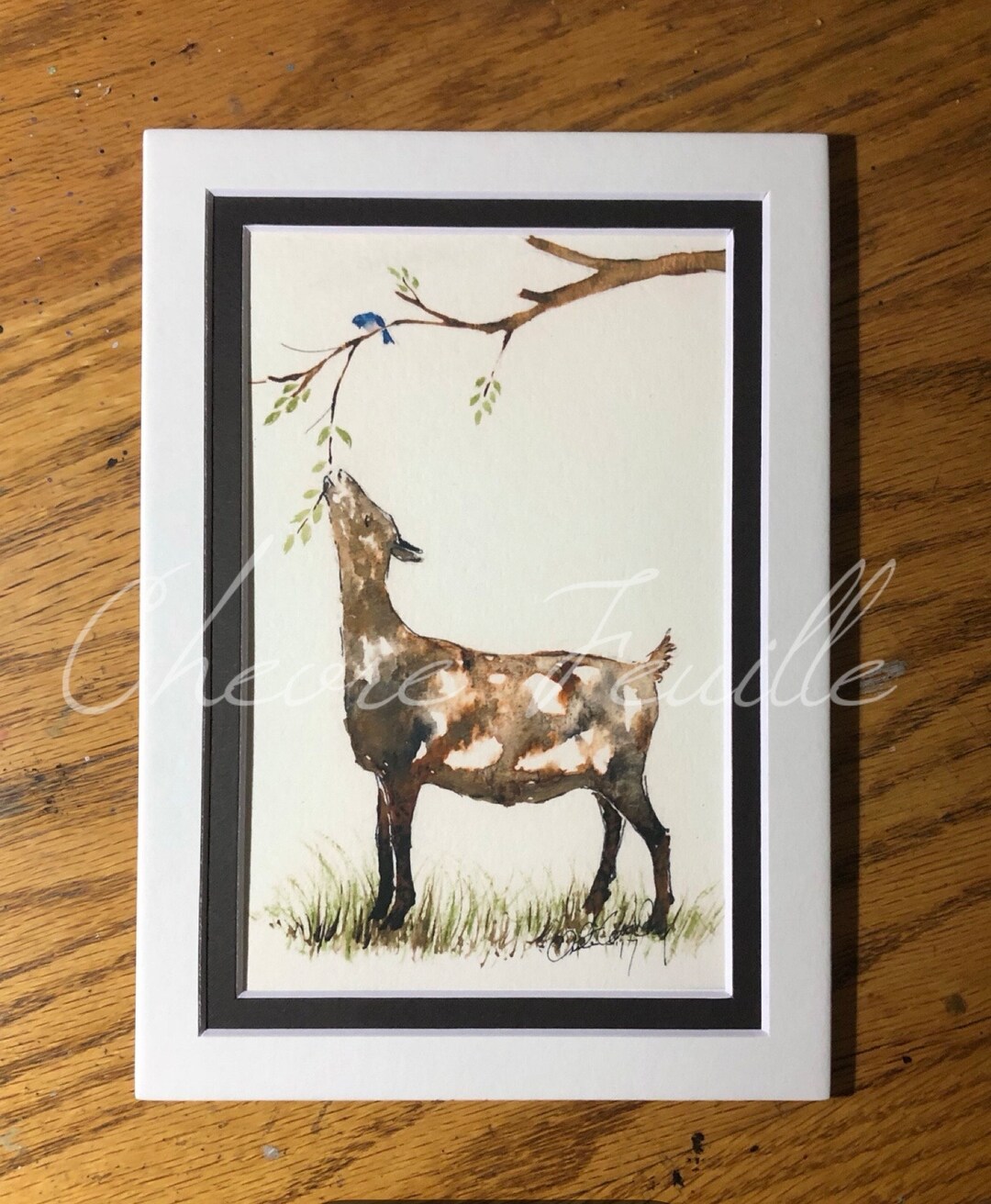Dairy Goat Art: the Little Goat and the Bluebird. A PRINT of My ...