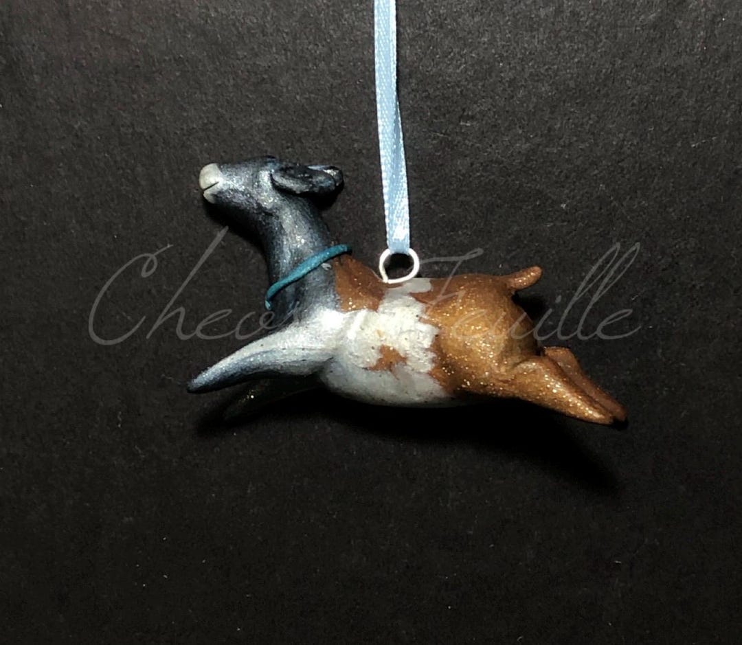 Flying Goatie: Little Goat Leaping. Small Polymer Clay Figurine ...