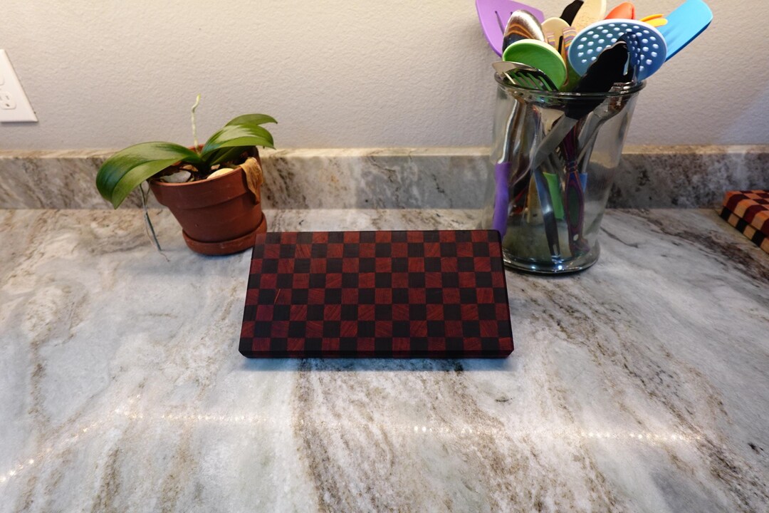 Black & Red Checkered Cutting Board - Etsy