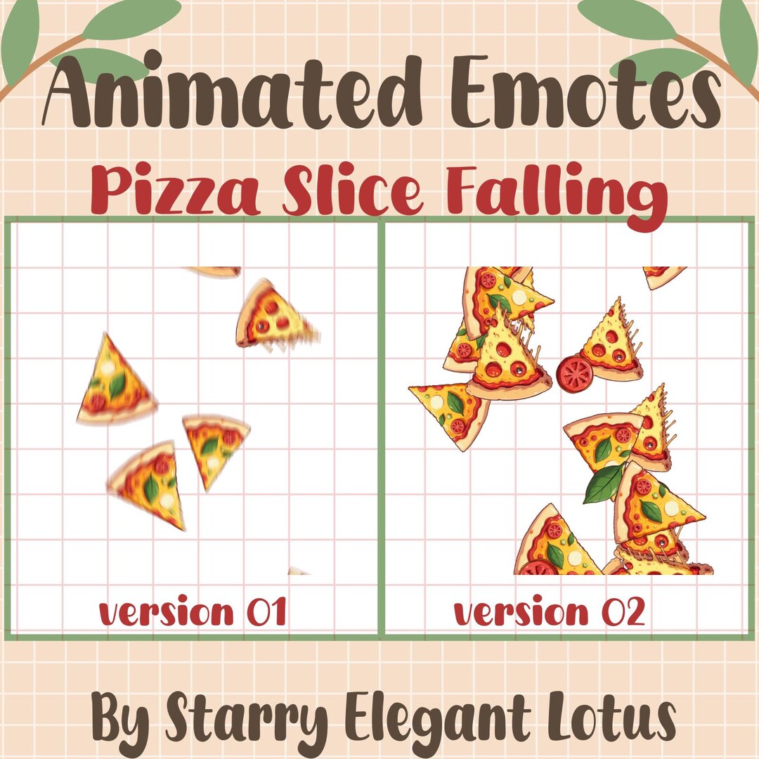 2 Cartoon Pizza Falling Raining Animated Emotes, Raid HYPE Stream Emoji ...