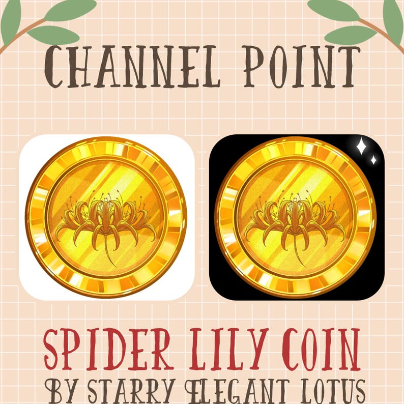 Gold Spider Lily Flower Channel Point, Lycoris Radiata Coin Emote, Sub ...