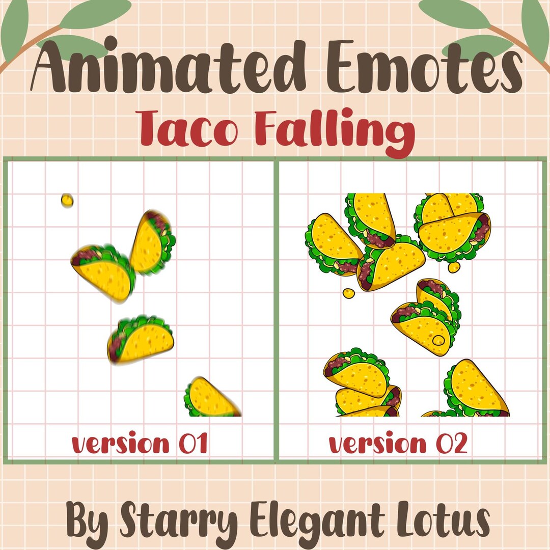 Beef Taco Raining Animated Emotes, Raid HYPE Stream Emoji, Badges ...