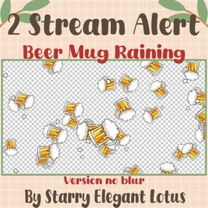 Animated Kawaii Beer Mug Raining Stream Alert, Cute Cartoon Falling ...