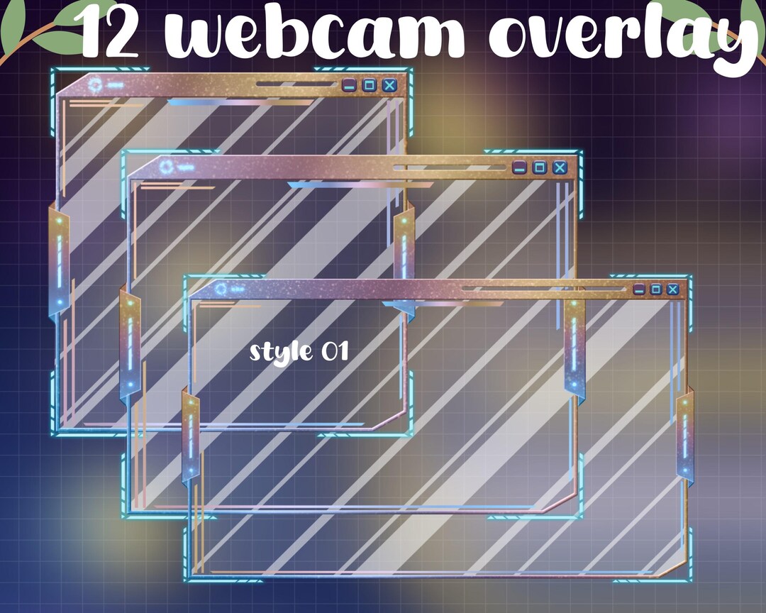 Gradient Blue Yellow Sparkles Light Glow Twitch Animated Camera Overlay ...