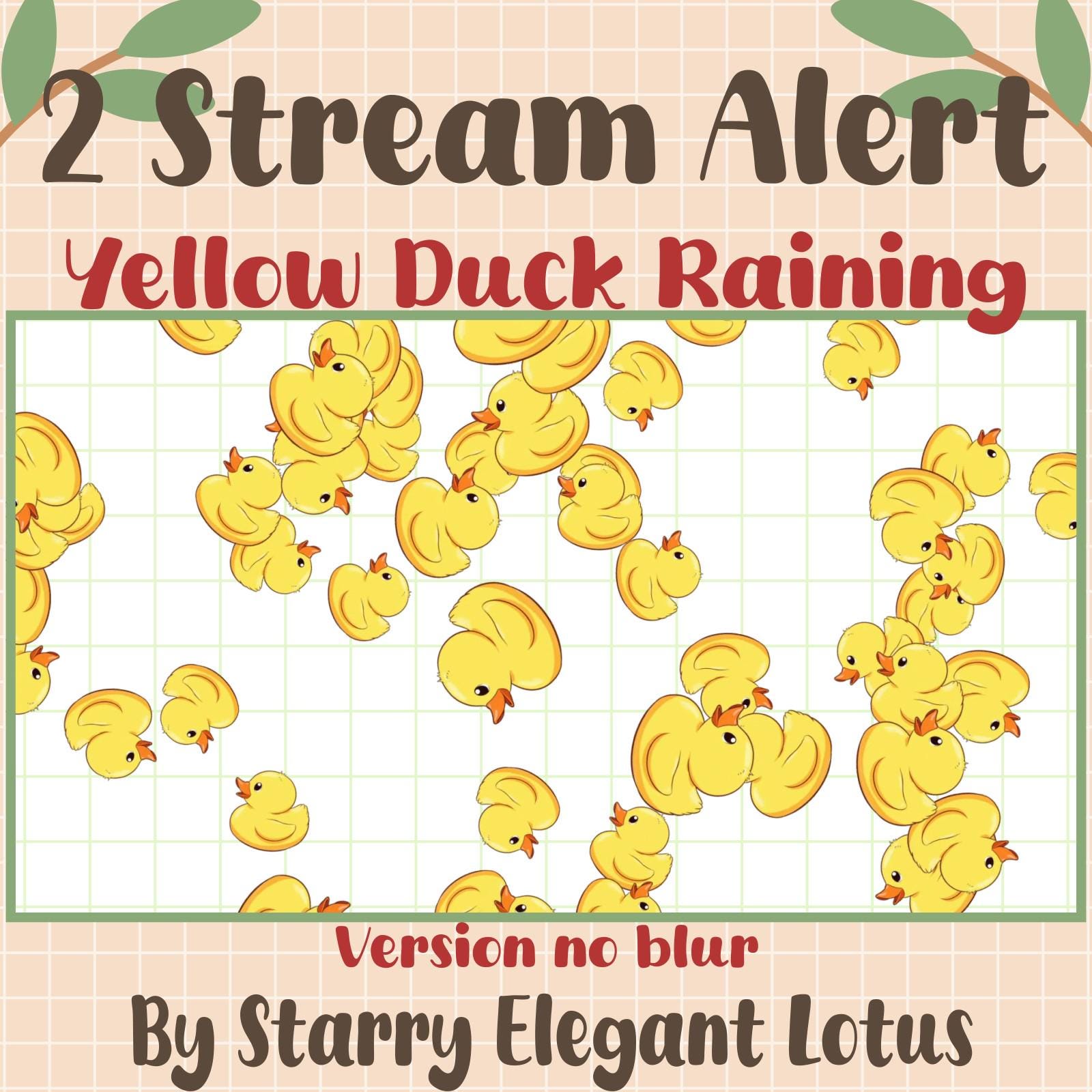 2 Kawaii Yellow Duck Falling Stream Alert, Rubber Duck Twitch Overlay ...