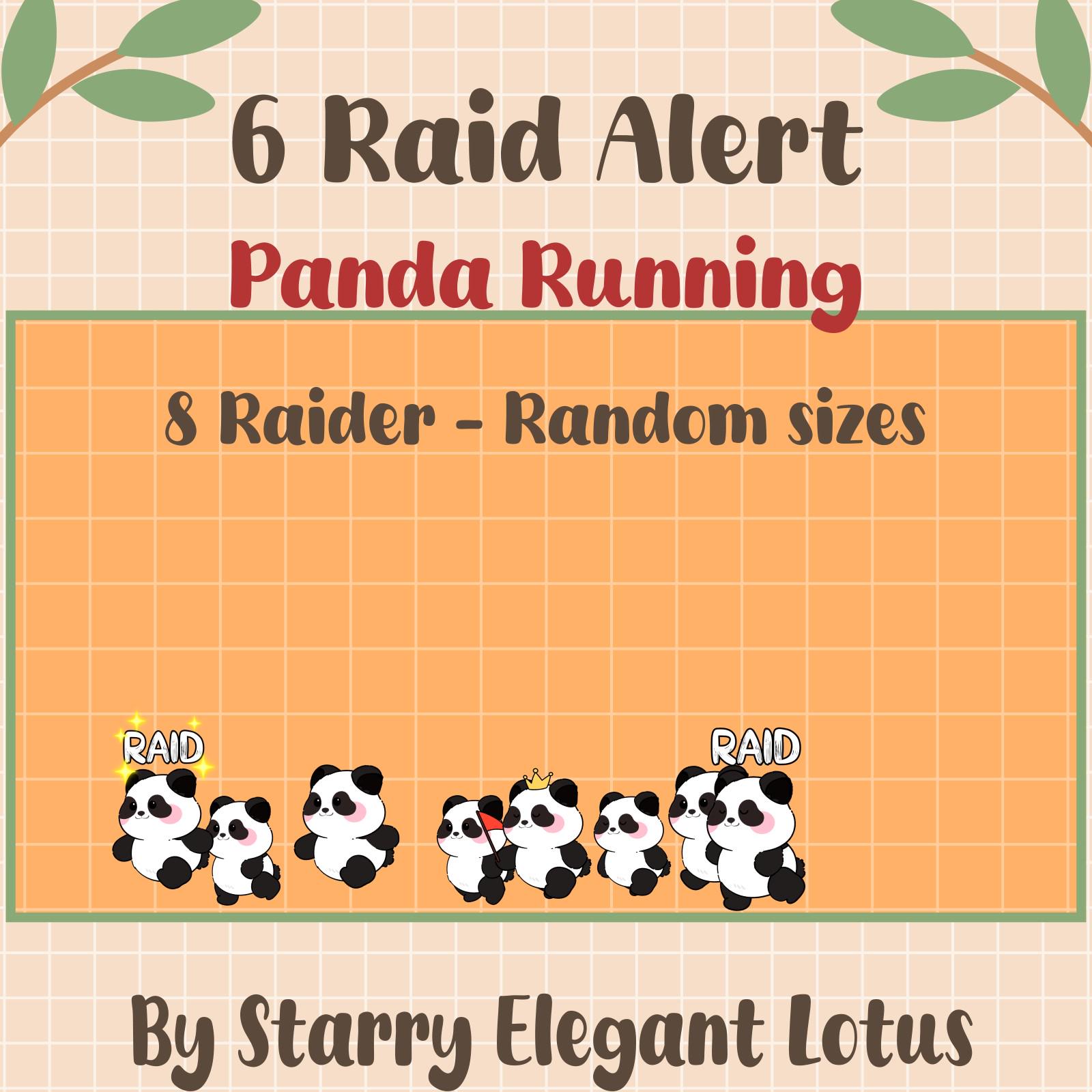 6 Cute Panda Twitch Raid Alerts, Panda Running Full Stream Alert Pack ...