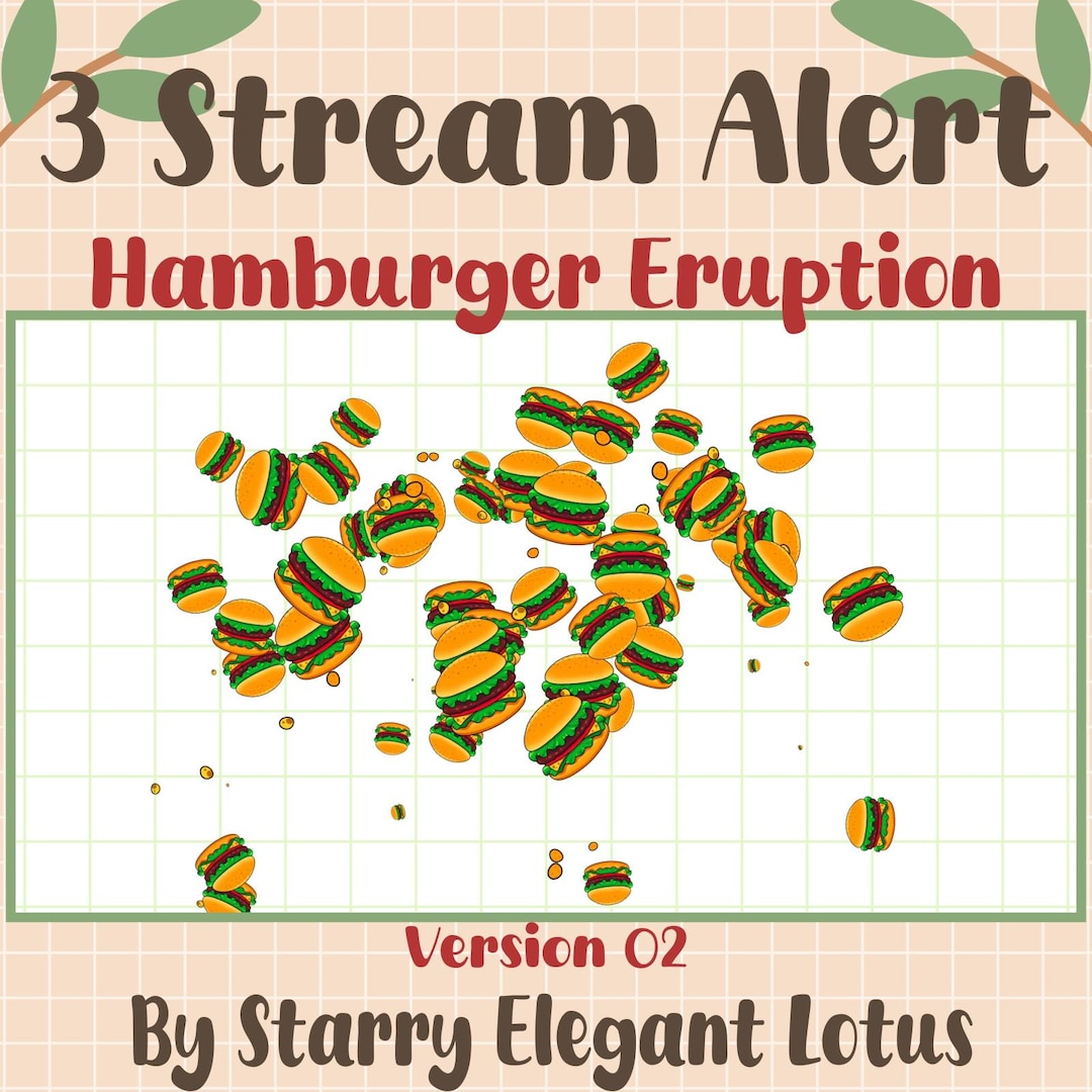 3 Kawaii Hamburger Eruption Stream Alert, Cheese Burger, Chefs, Cook ...