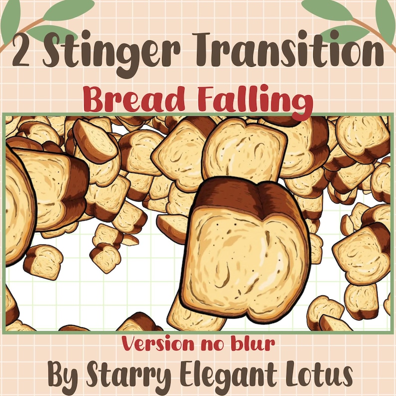 Kawaii Bread Falling Twitch Animated Stinger Transition, Toast Bread ...
