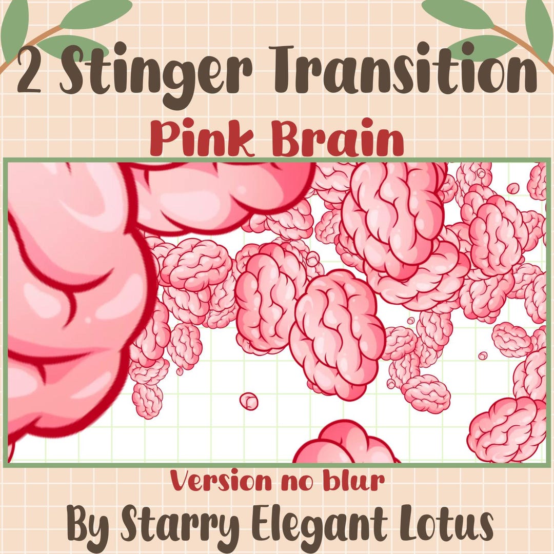 2 Kawaii Pink Brain Twitch Animated Stinger Transition, Cute Smooth ...