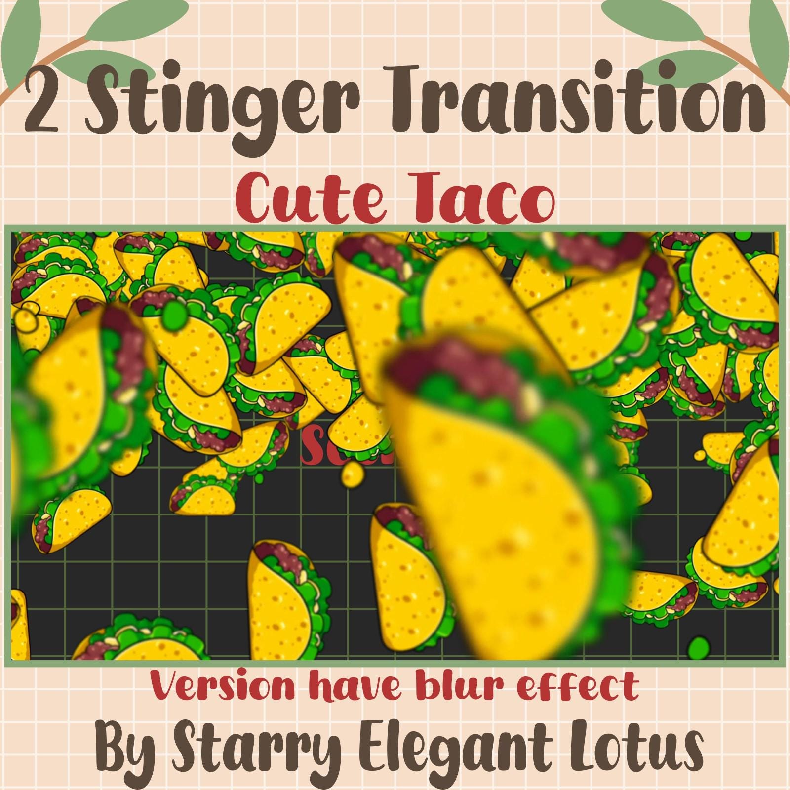 Kawaii Taco Twitch Animated Stinger Transition, Cartoon Beef Tacos ...