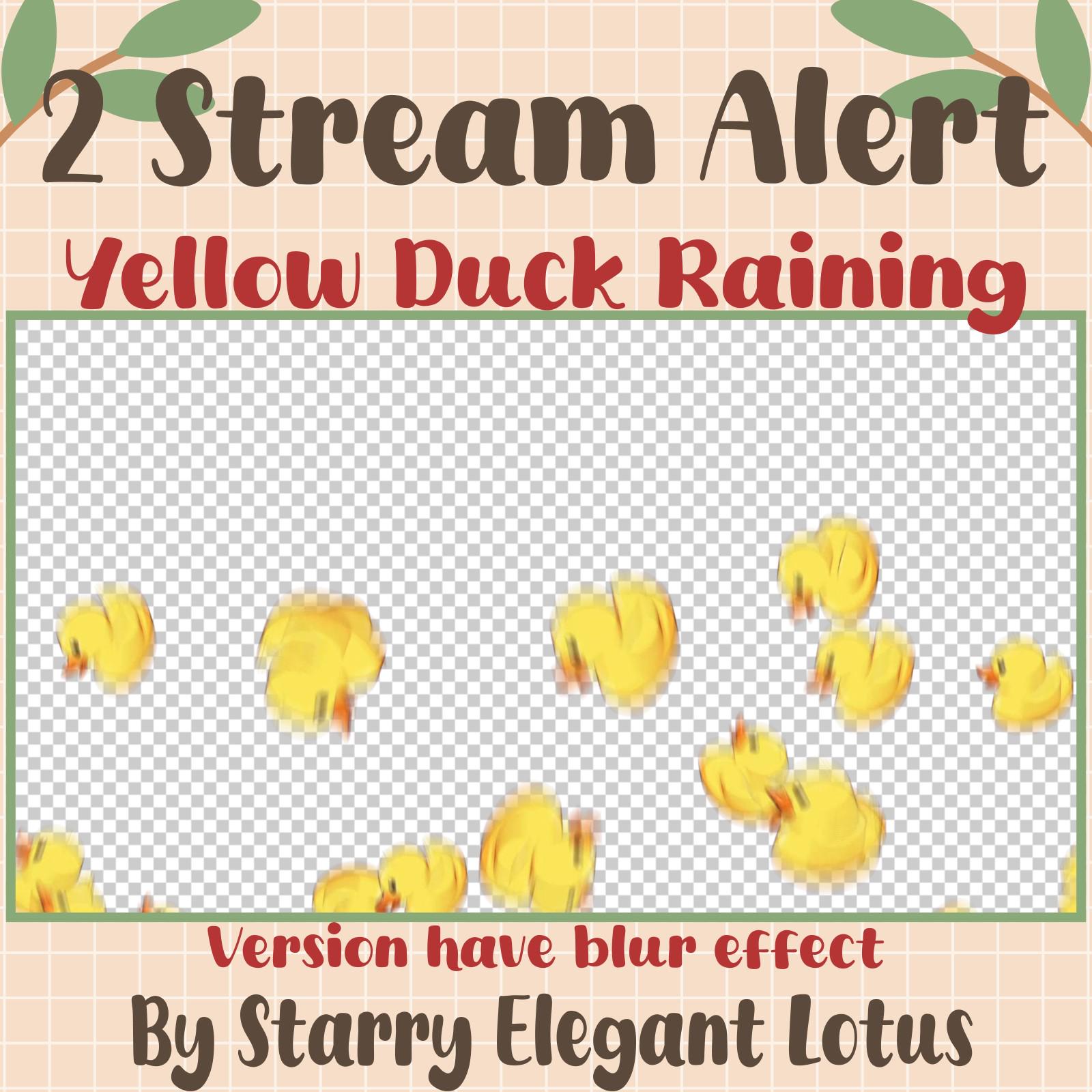 2 Kawaii Yellow Duck Falling Stream Alert, Rubber Duck Twitch Overlay ...