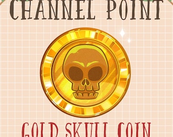 Gold Skull Channel Point Yellow Coin Emote, Halloween Skull Sub Bit ...