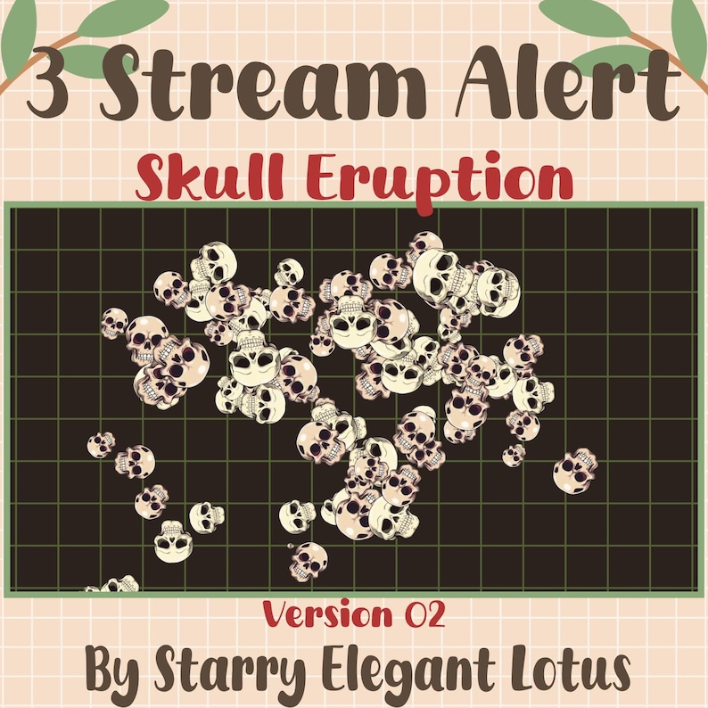 3 Gothic Skull Eruption Stream Alert, Twitch Overlay, Halloween Spooky ...