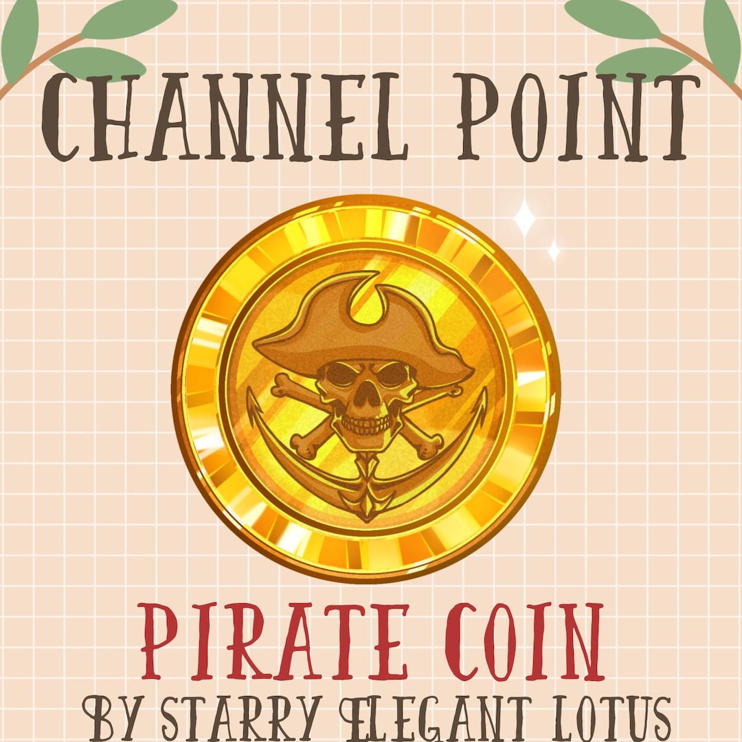 Gold Pirate Channel Point, Yellow Pirate Skull Coin Emotes, Sub Bit ...