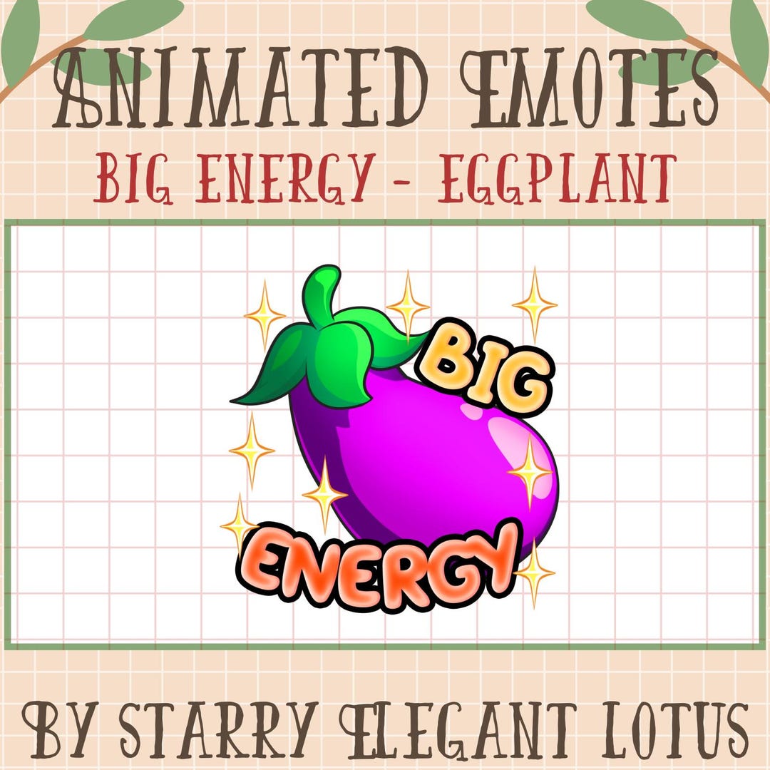 Purple Eggplant Animated Emotes, Big Energy Stream Emoji, PP Joke ...