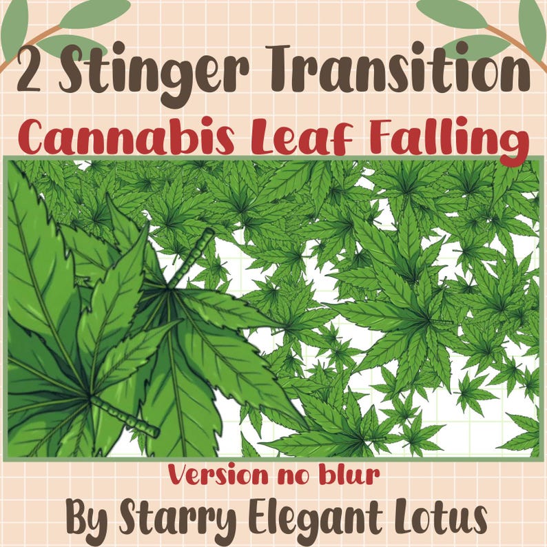Kawaii Cannabis Leaf Twitch Animated Stinger Transition, Marijuana ...