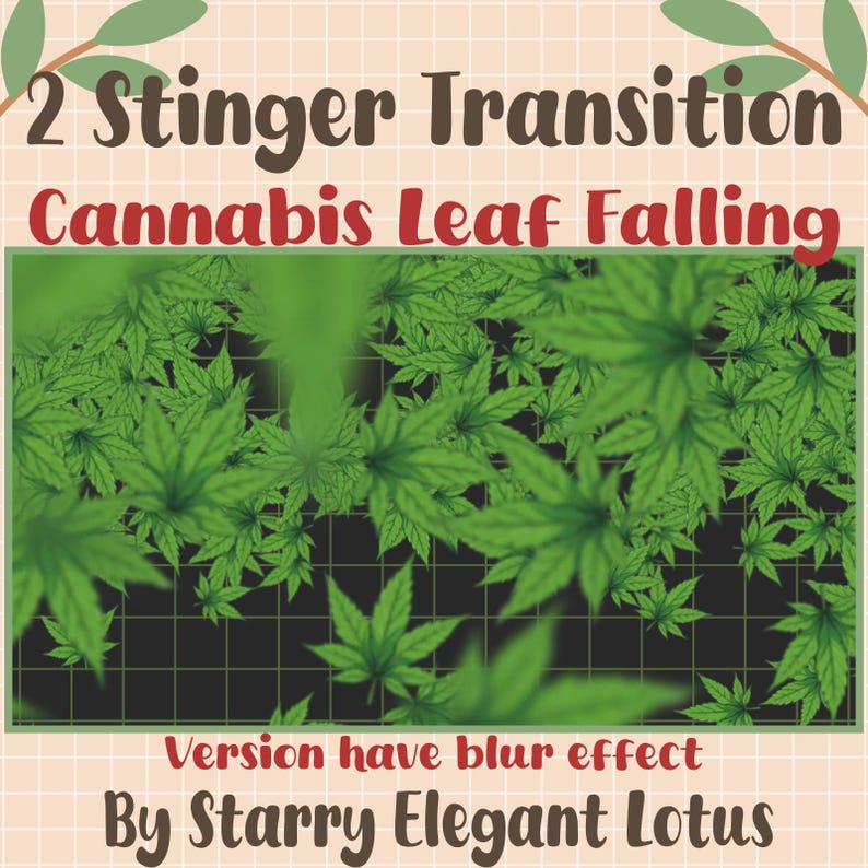 Kawaii Cannabis Leaf Twitch Animated Stinger Transition, Marijuana ...