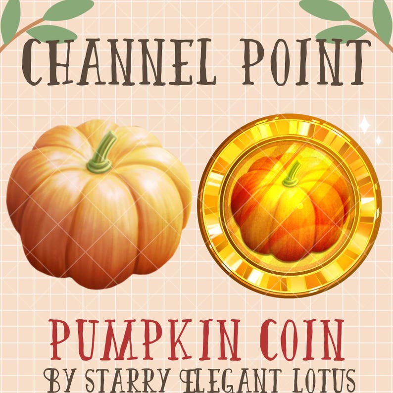 Pumpkin Channel Point Icon, Fall Season Coin Emote Sub Bit Badge Stream ...