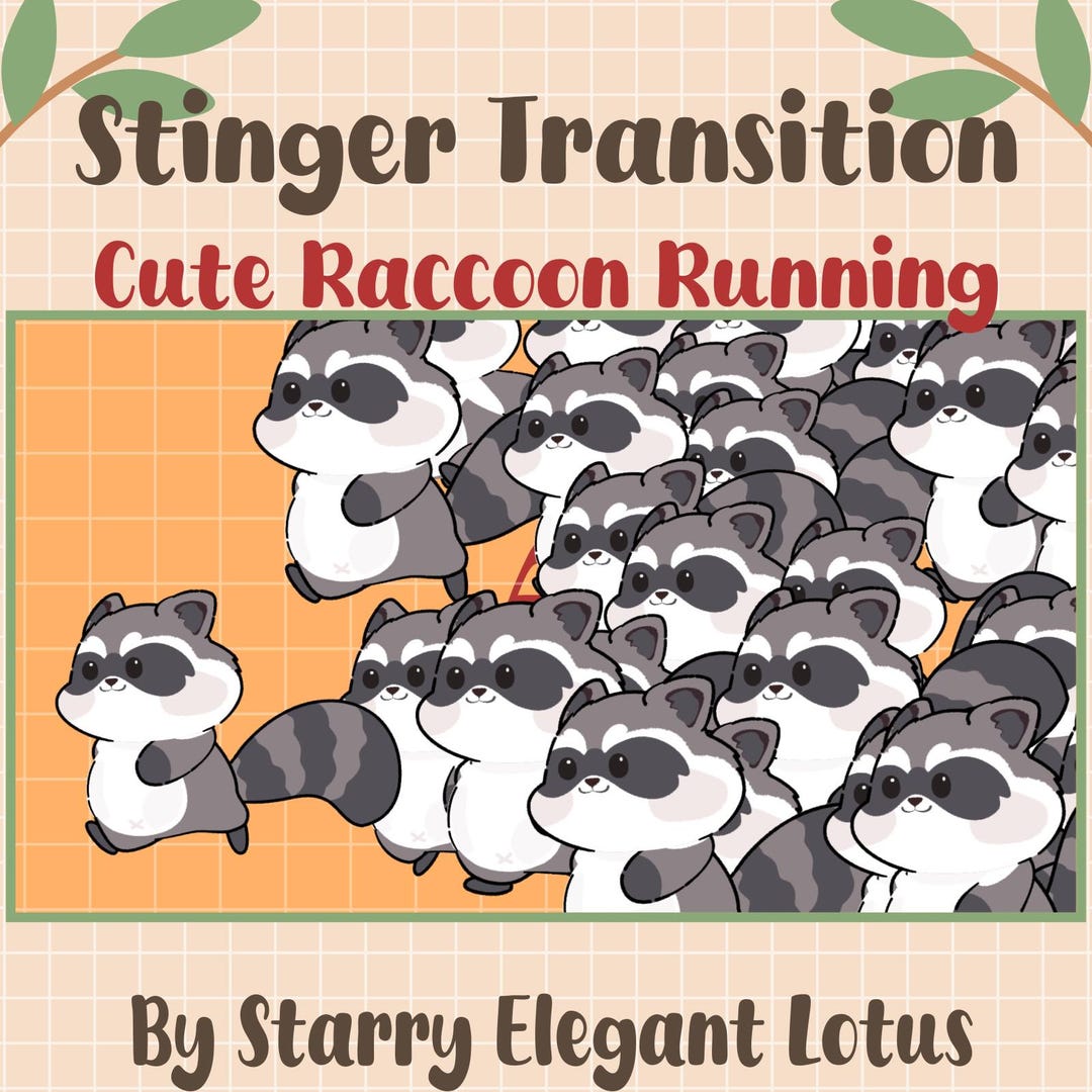 Animated Raccoon Running Stream Transition, Trash Panda Twitch Overlay ...
