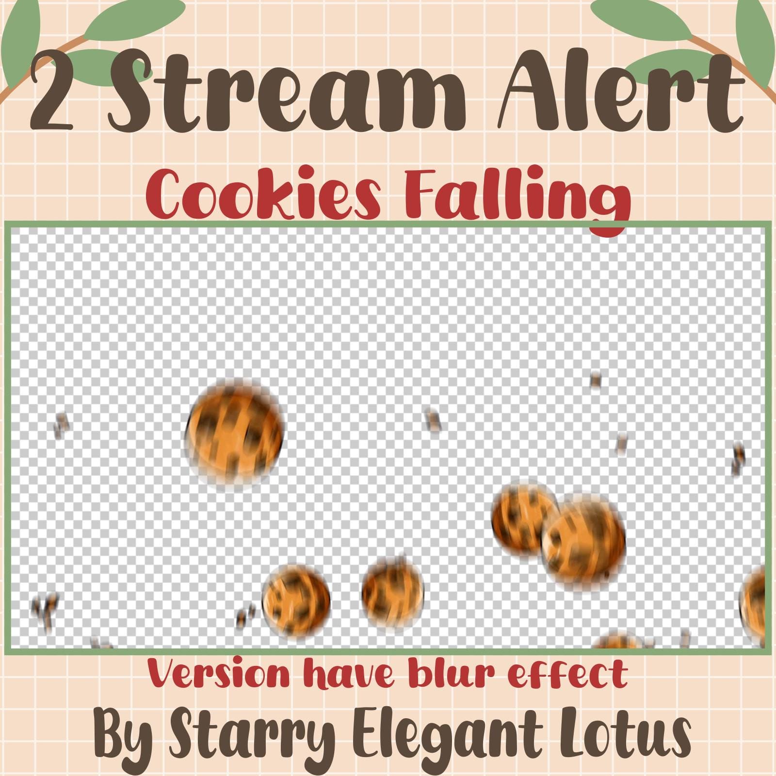 Kawaii Chocolate Chip Cookie Stream Alert, Cute Cartoon Bakery Food ...