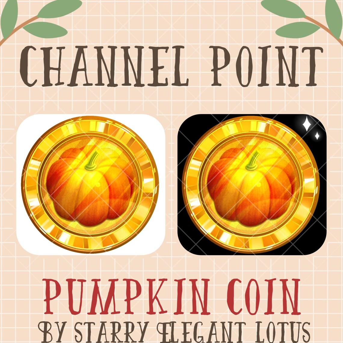 Pumpkin Channel Point Icon, Fall Season Coin Emote Sub Bit Badge Stream ...