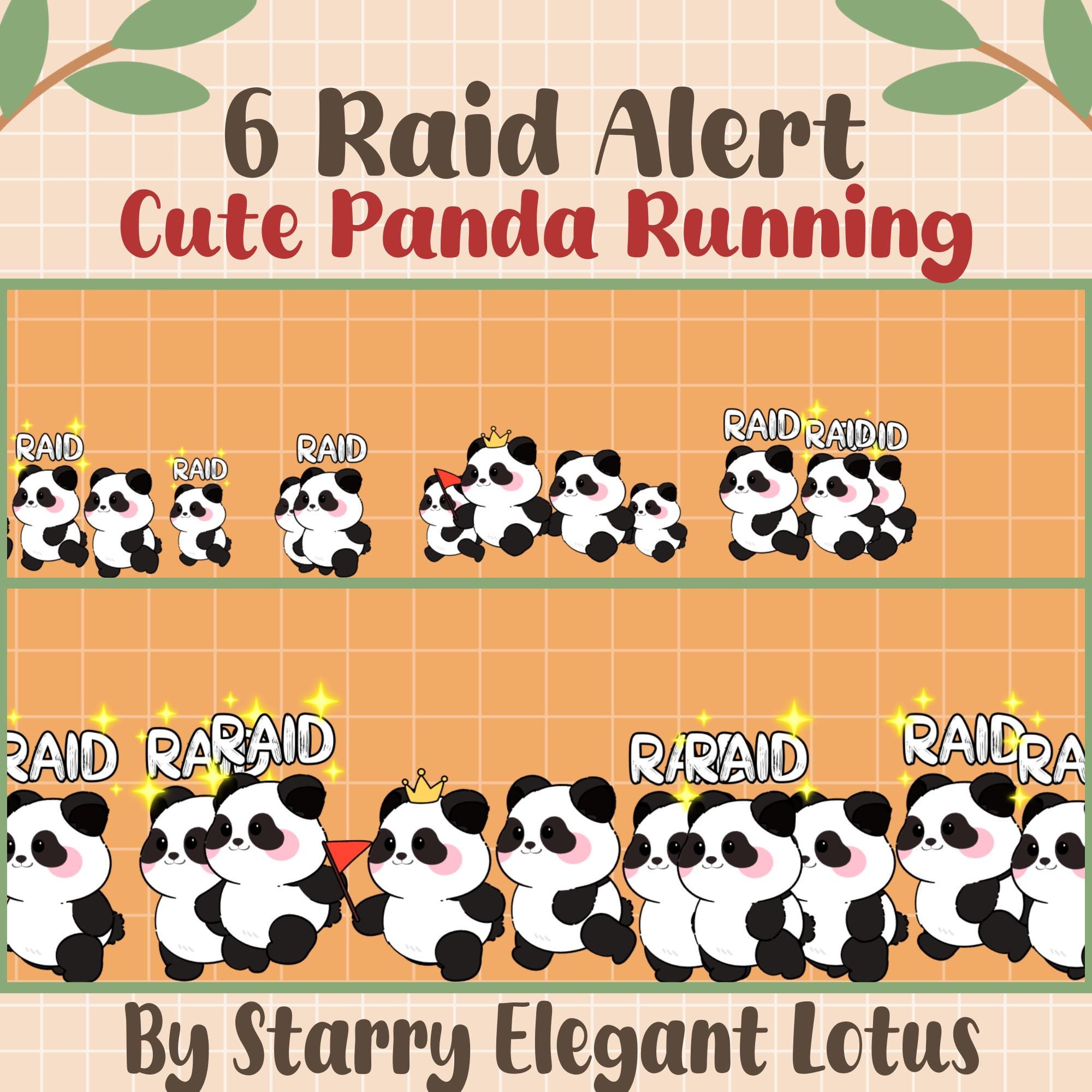 6 Cute Panda Twitch Raid Alerts, Panda Running Full Stream Alert Pack ...