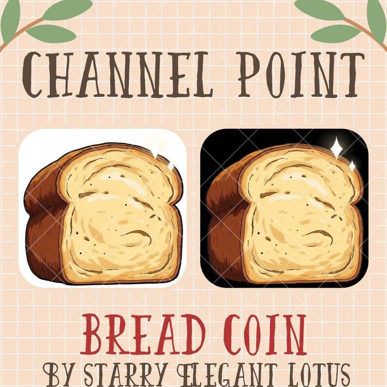 Bread Channel Point Icon, Toast Bread Coin Emote, Sub Bit Badge Stream ...