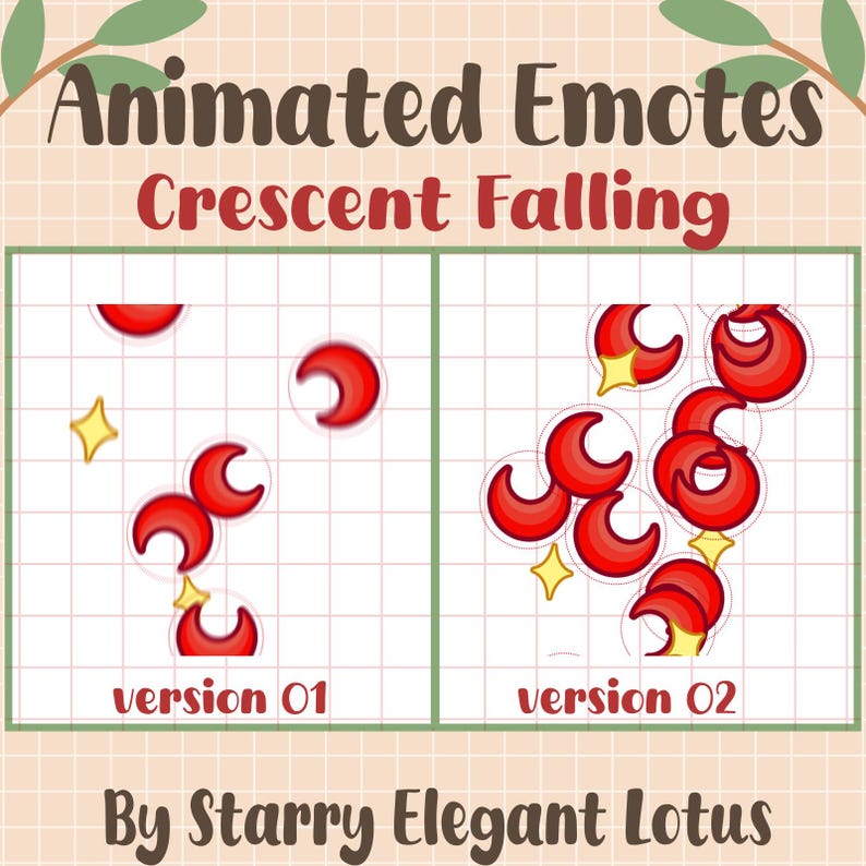 Cartoon Red Blood Crescent Raining Animated Emotes, Raid HYPE Stream ...