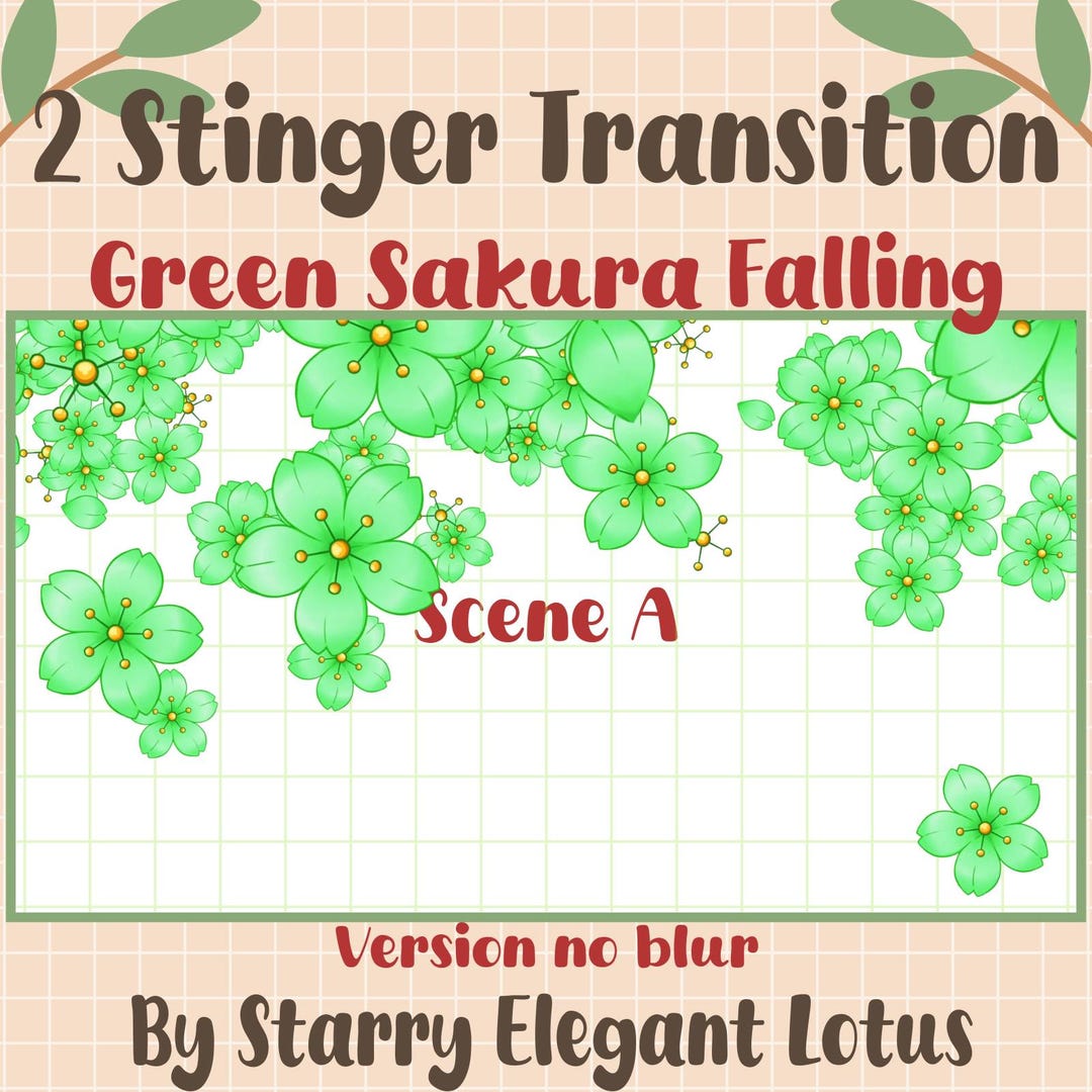 2 Green Sakura Falling Animated Stinger Transition, Spring Flower ...