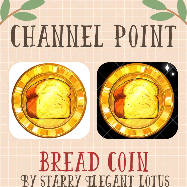 Bread Channel Point Icon, Toast Bread Coin Emote, Sub Bit Badge Stream ...