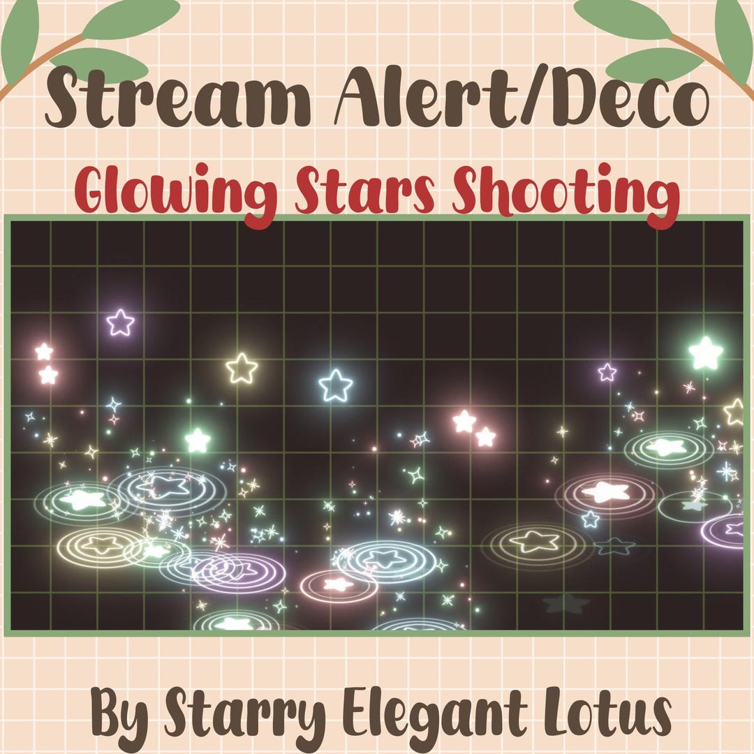 Rainbow Stars Shooting Stream Alert, Glowing Starfall Twitch Overlay ...