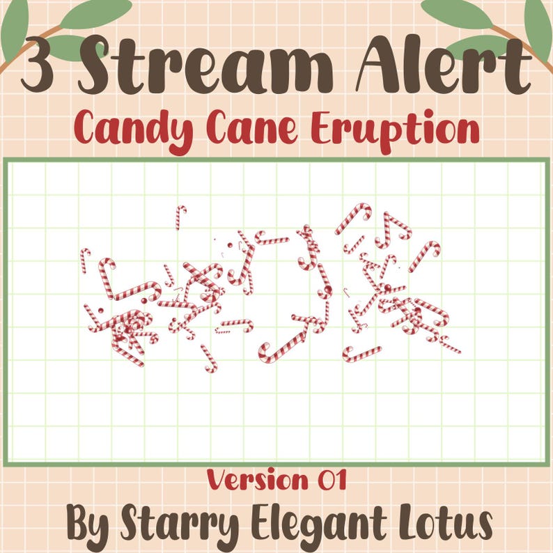 3 Candy Canes Eruption Stream Alert, Peppermint Poke Twitch Overlay ...