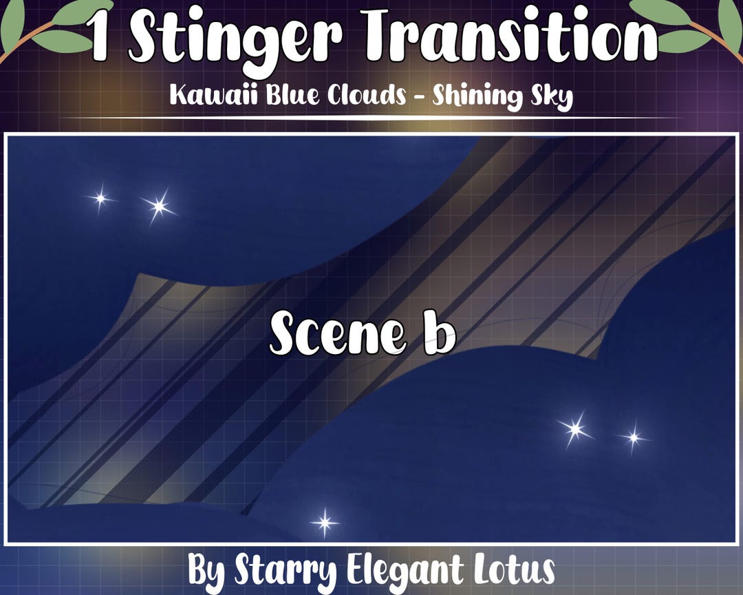 Animated Deep Blue Clouds Animated Stinger Transition, Starry Night OBS ...