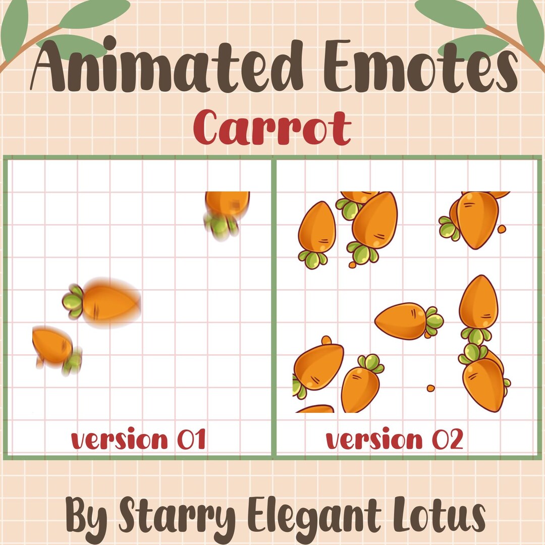 2 Orange Carrot Raining Animated Emotes, Raid HYPE Stream Emoji, Badges ...