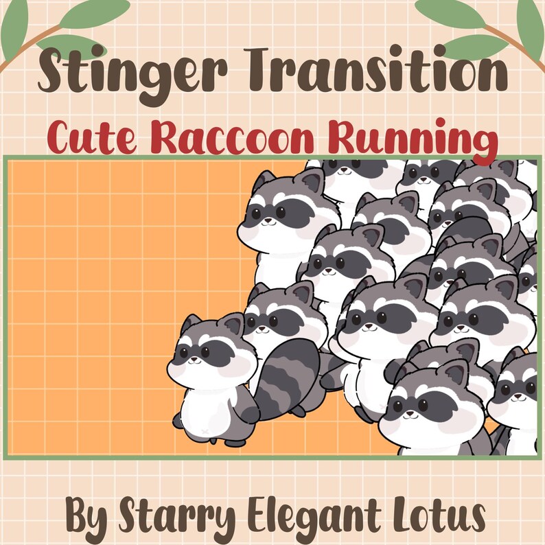 Animated Raccoon Running Stream Transition, Trash Panda Twitch Overlay ...