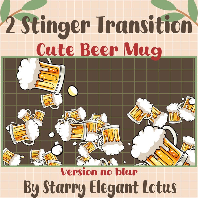 Kawaii Beer Mug Twitch Animated Stinger Transition, Pub Overlay ...