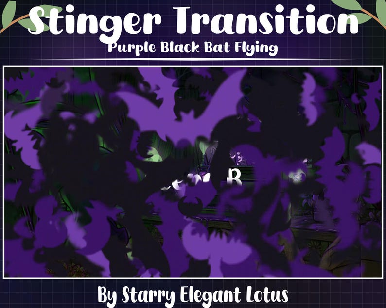 Purple Black Bat Swarm Twitch Animated Stinger Transition, Halloween ...