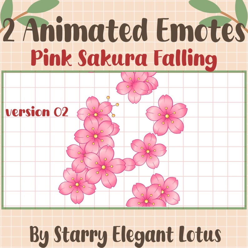 Pink Sakura Falling Animated Emotes, Spring Flower Emoji, Cherry ...