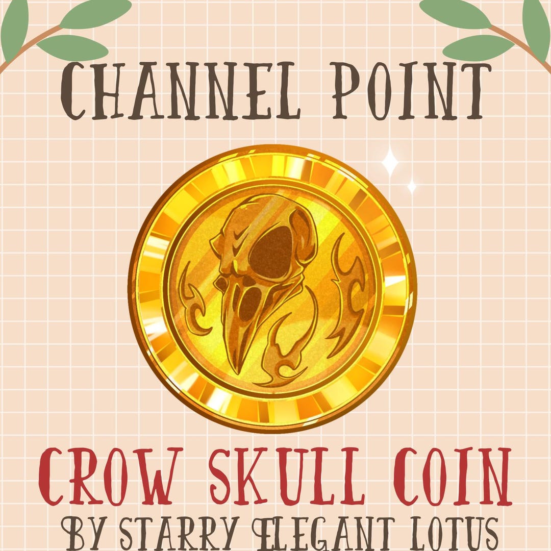 Gold Crow Skull Channel Point, Yellow Coin Emote, Halloween Sub Bit ...