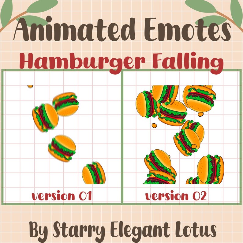 Hamburger Animated Emotes, Cartoon Falling Cheese Burger Stream Emoji ...