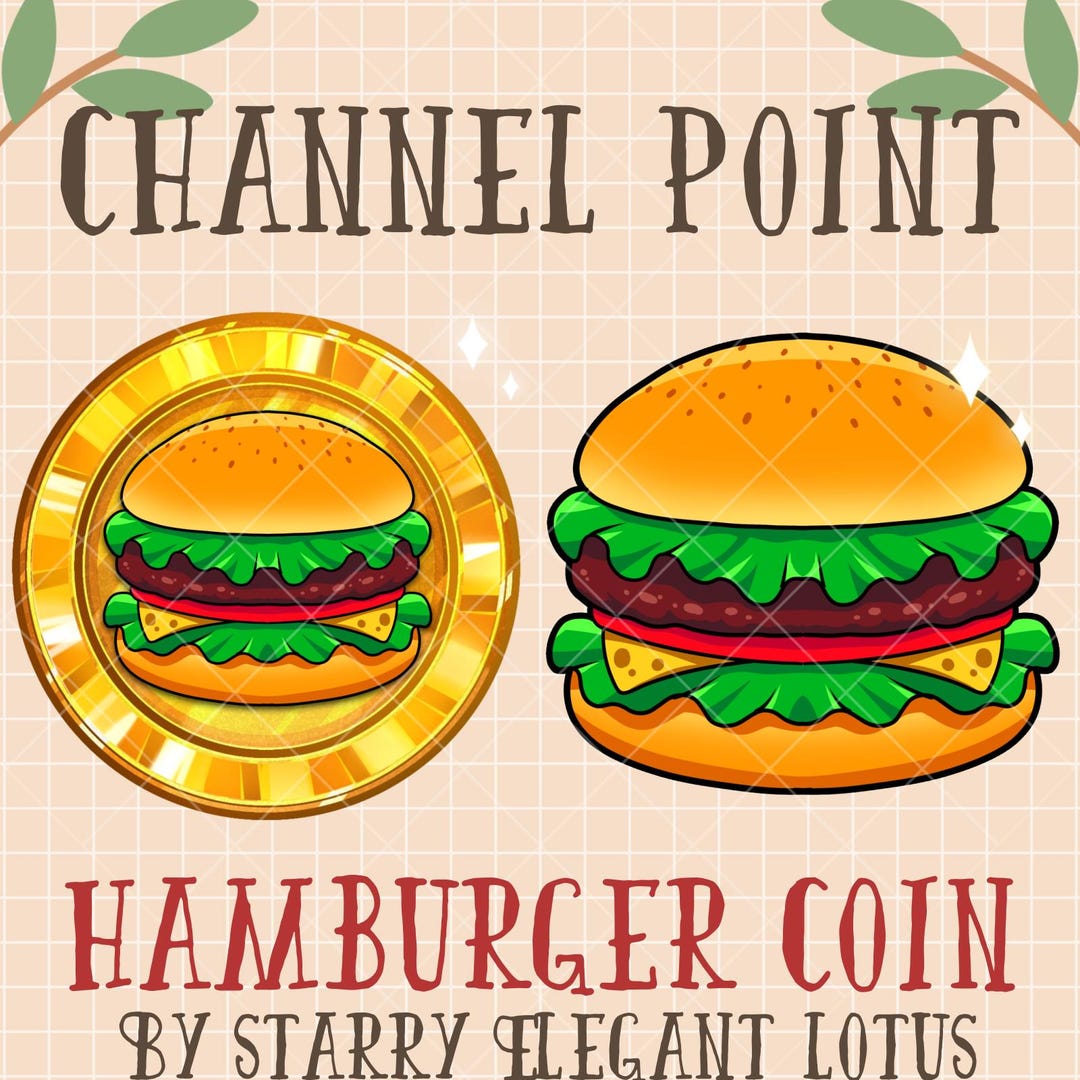 3 Hamburger Channel Point Icon, Burger Coin Emote, Fast Food Sub Bit ...