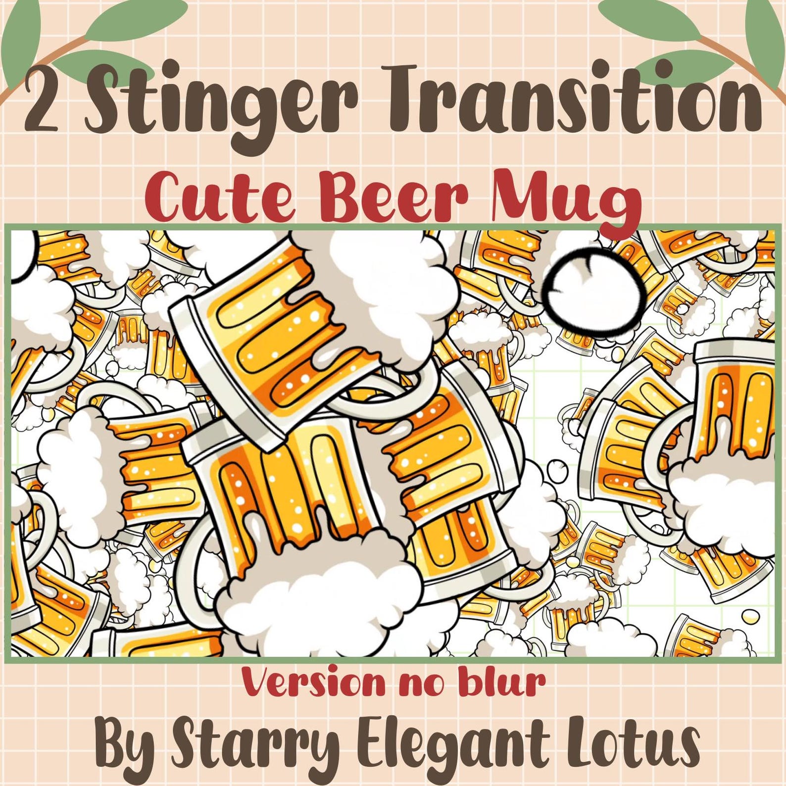Kawaii Beer Mug Twitch Animated Stinger Transition, Pub Overlay ...